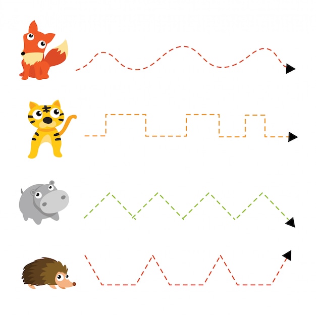 Cute Woodland Creatures with Dotted Line Trails for Kids | Jiffy Designs