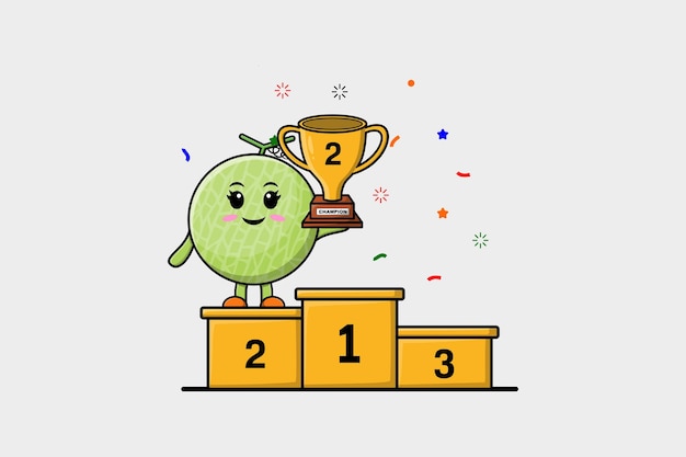 Victorious Lime Mascot Celebrates Trophy Triumph | Jiffy Designs