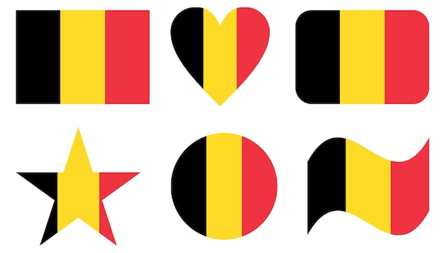 Vibrant Belgian National Symbols: Flags, Hearts, and Stars | Jiffy Designs