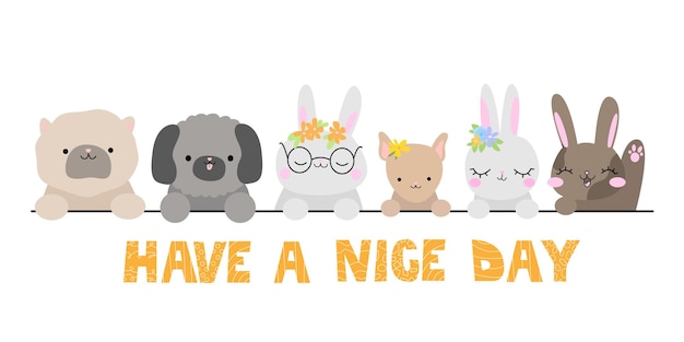 Cute Animal Characters with Positive Message Illustration | Jiffy Designs