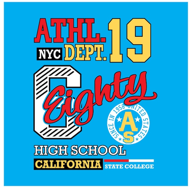 Vibrant Retro High School Emblem Design from NYC | Jiffy Designs