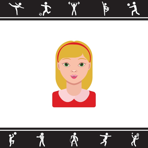 Playful Silhouette Figures Framing Cheerful Blonde Girl Portrait ...