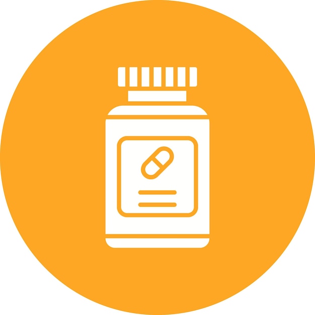 Vibrant Orange Pill Bottle Icon with Capsules | Jiffy Designs