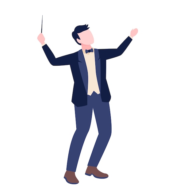 Joyful Conductor Raises Baton, Orchestrating Harmonious Performance ...