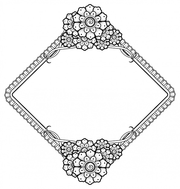 Intricate Floral Frame with Geometric Patterns and Shapes | Jiffy Designs