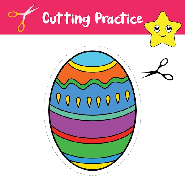 Vibrant Easter Egg Cutting Practice for Kids | Jiffy Designs