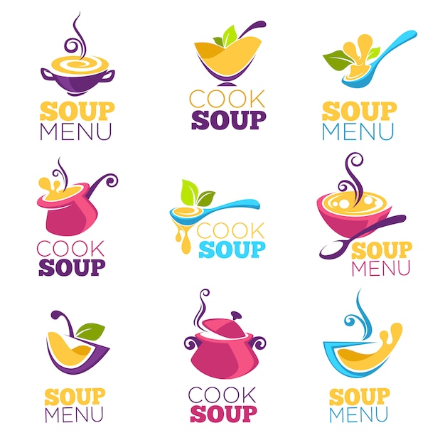 Vibrant Soup Menu Logos with Playful Bird Illustrations | Jiffy Designs