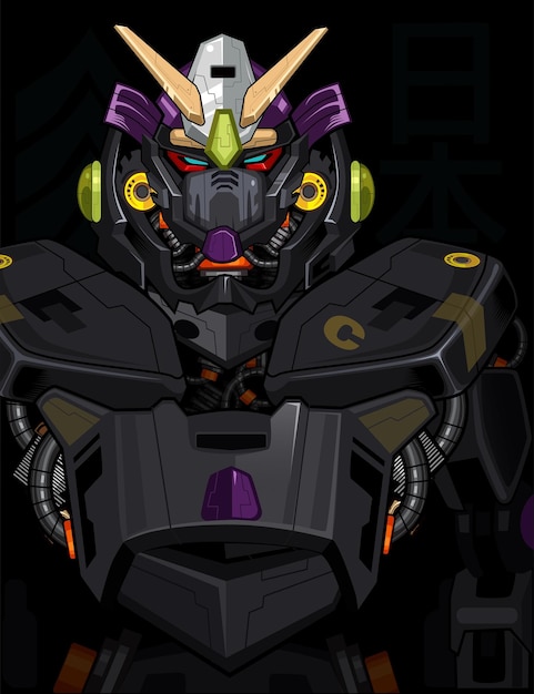 Menacing Mecha Warrior with Glowing Visor and Powerful Armor | Jiffy ...