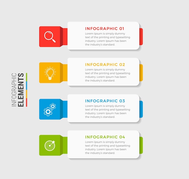 Vibrant Infographic Blocks with Minimalist Icons and Text | Jiffy Designs