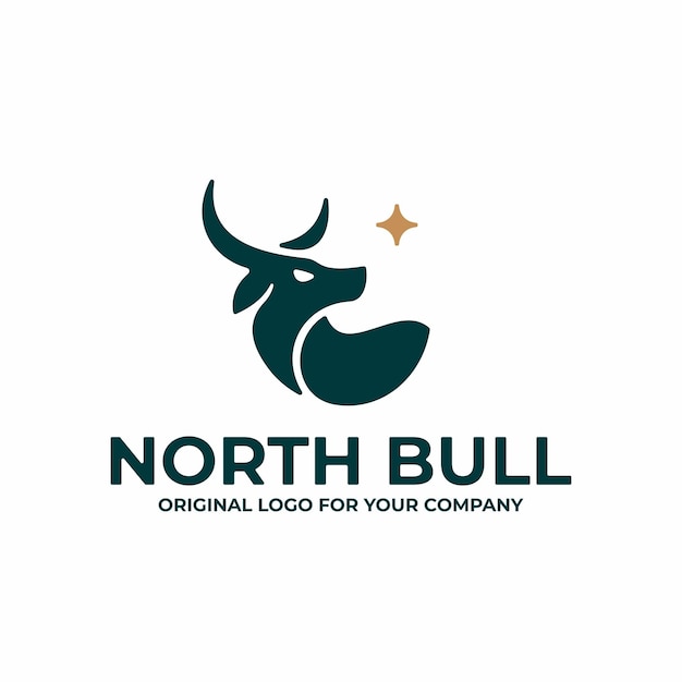 Elegant Teal Bull with Shining Star Logo Design | Jiffy Designs