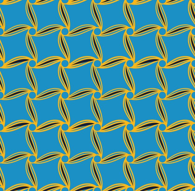 Vibrant Interlocking Leaf Pattern on Turquoise Background | Jiffy Designs