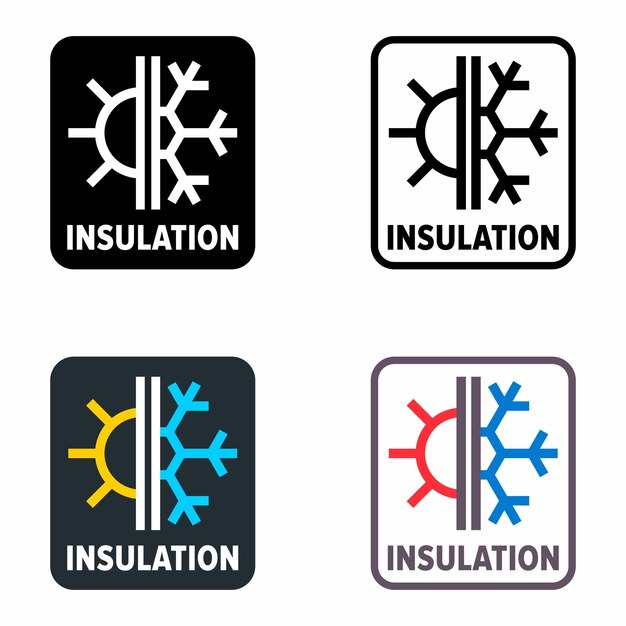 Minimalist Insulation Symbols with Snowflake Motifs | Jiffy Designs