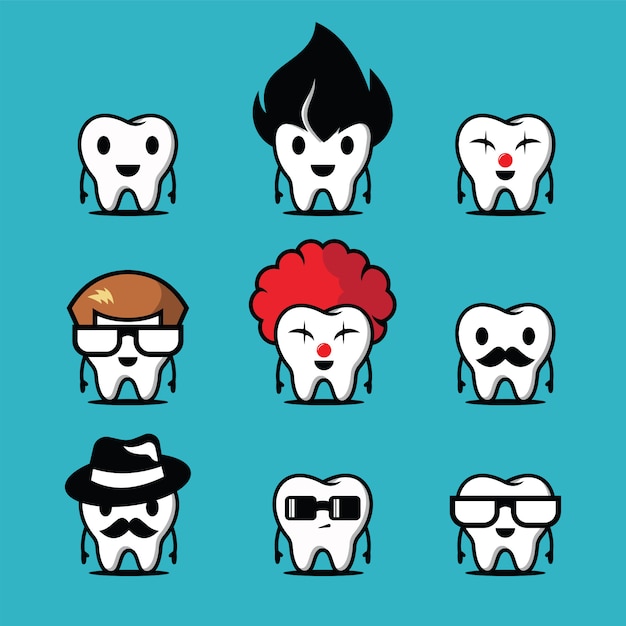 Charming Dental Illustrations with Expressive Cartoon Teeth | Jiffy Designs