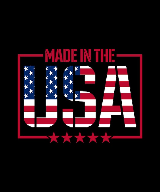 Vibrant American-Themed 'Made in the USA' Graphic Design | Jiffy Designs