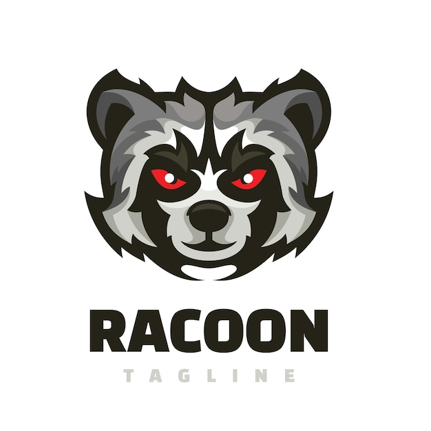 Fierce Raccoon Face with Piercing Red Eyes | Jiffy Designs