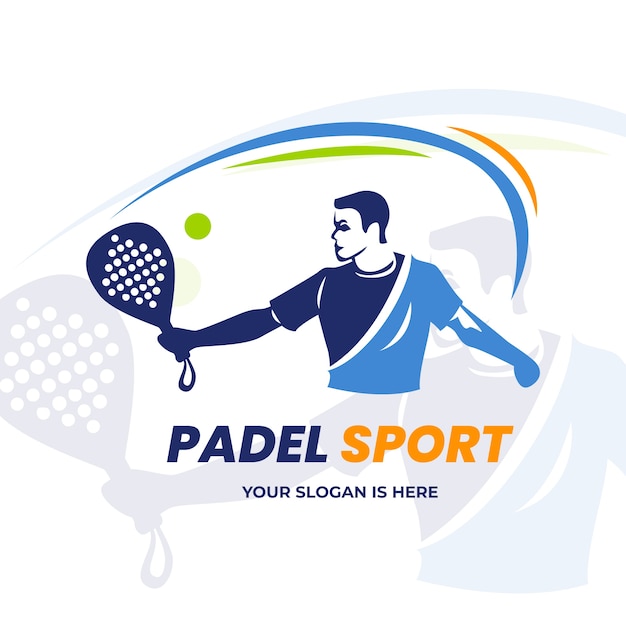 Vibrant Padel Sport Logo with Dynamic Player Silhouette | Jiffy Designs