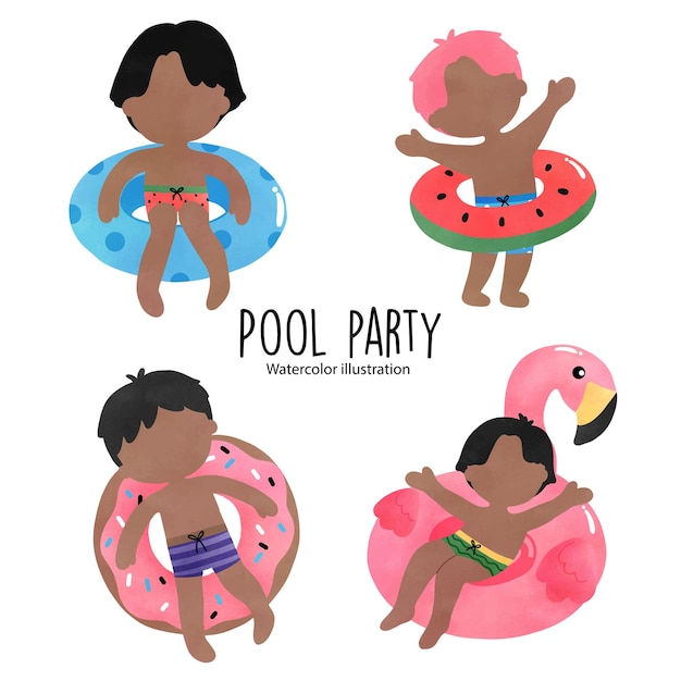 Vibrant Collection of Playful Pool Party Characters | Jiffy Designs