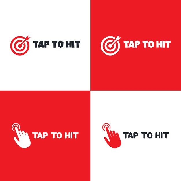 Vibrant Tap-to-Hit Symbols on Contrasting Red Backgrounds | Jiffy Designs