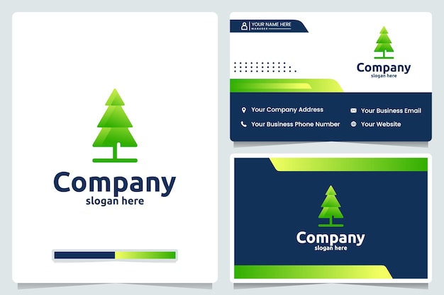 Stylish Green Pine Tree Company Logo and Contact Details | Jiffy Designs