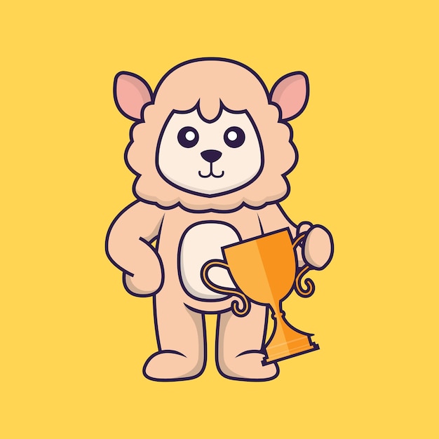Adorable Plush Llama Holding a Shiny Trophy | Jiffy Designs