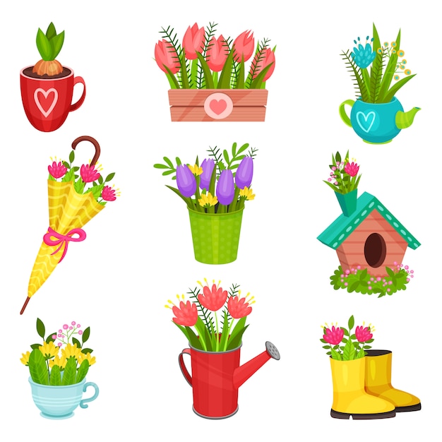 Vibrant Spring Garden Delights Illustration Collection | Jiffy Designs