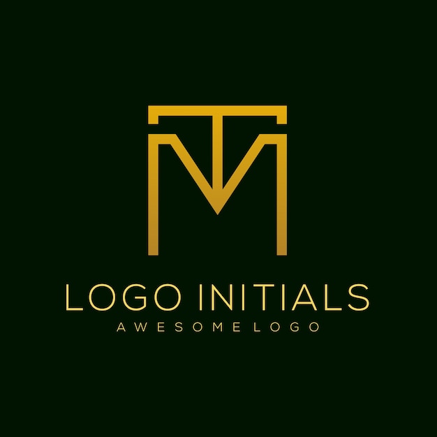 Elegant Gold Monogram Initials on Dark Green Background | Jiffy Designs