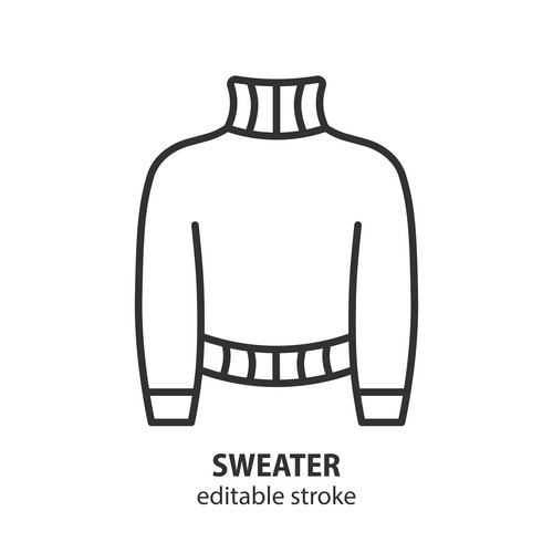 Sweater Line Icon. Female Clothes Vector Symbol. Editable Stroke ...