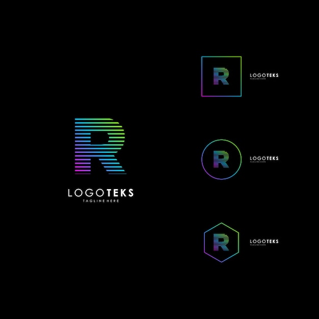 Vibrant Geometric Logo Designs with Overlapping Letter R | Jiffy Designs