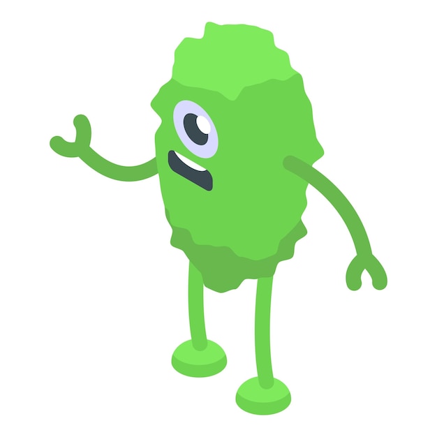 Friendly Green Blob Waving Cheerfully | Jiffy Designs