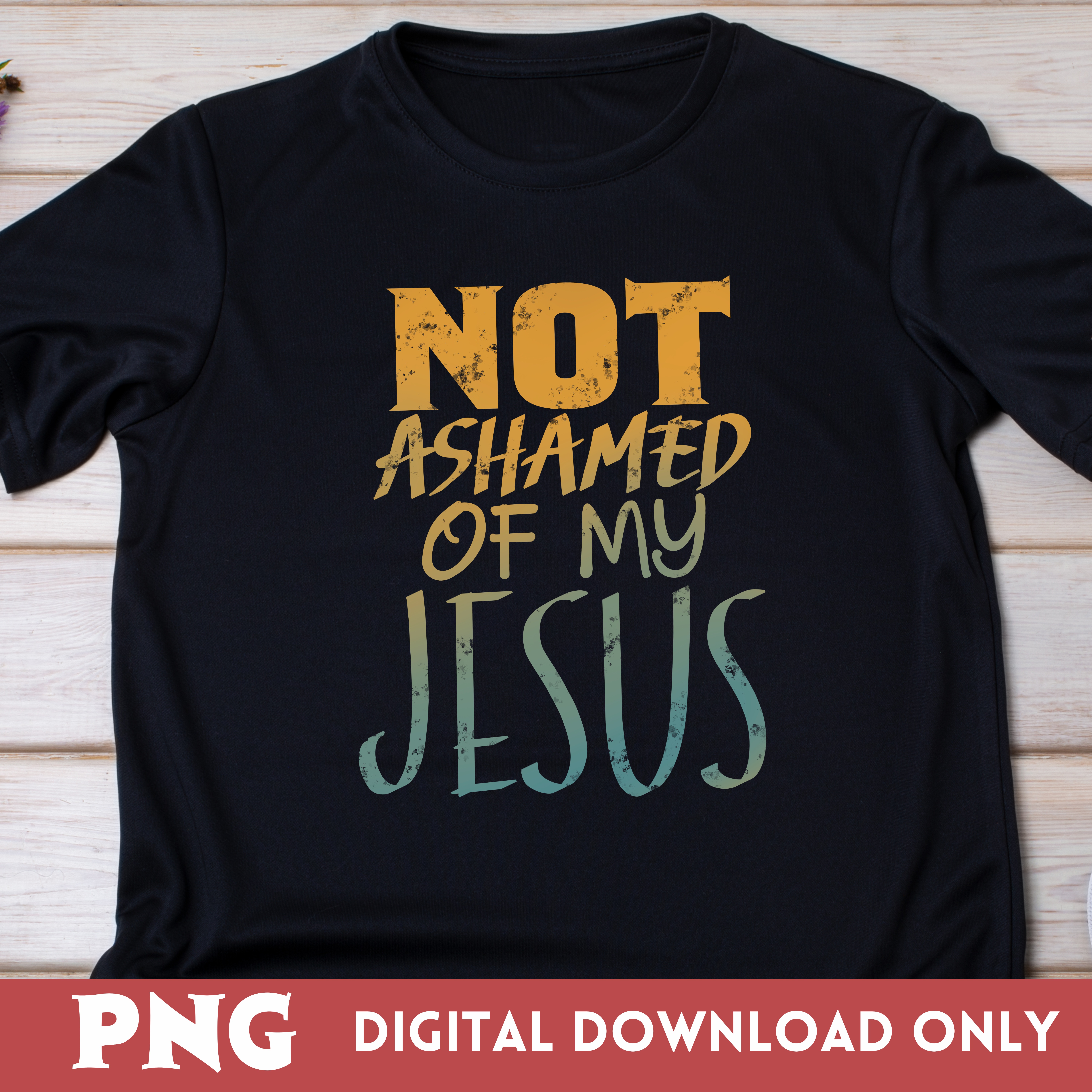 'Not Ashamed of My Jesus' Bold Typography with Gradient Color Scheme ...