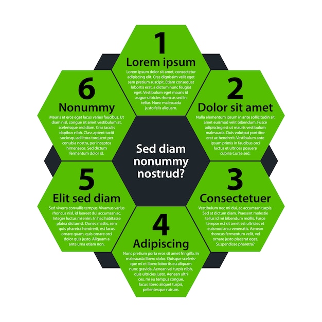 Vibrant Hexagonal Infographic with Informative Textual Elements | Jiffy ...