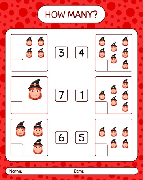 Counting Cute Cartoon Clowns in Vibrant Red Polka Dot Worksheet | Jiffy ...