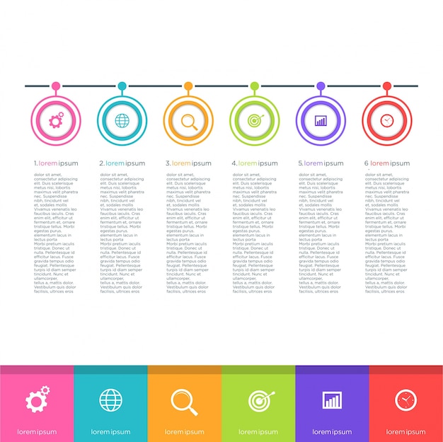 Colorful Infographic with Circular Icons and Descriptive Text | Jiffy ...