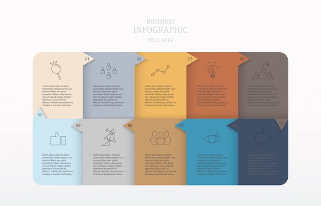 Vibrant Infographic Panels with Diverse Business Icons and Descriptions ...