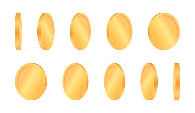 Vibrant Collection of Shiny Gold Coins in Various Angles | Jiffy Designs