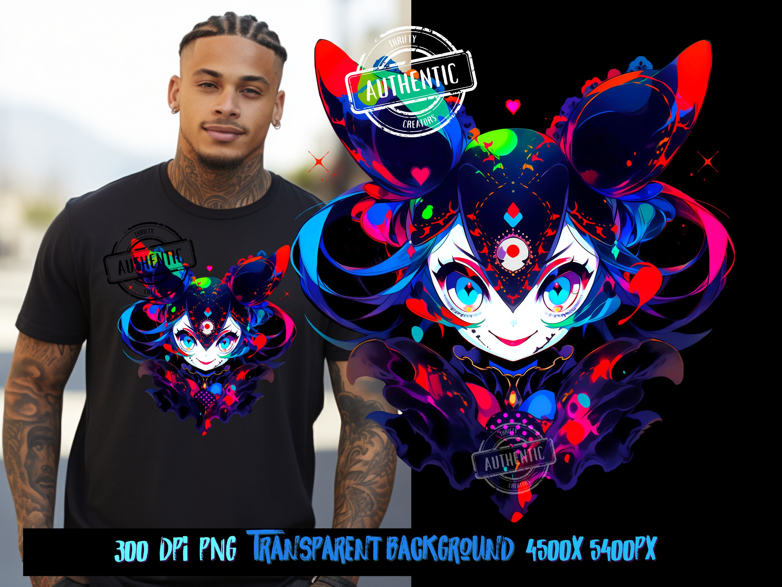 'Vibrant Anime Character' with Bold Colors and Dynamic Elements, anime ...