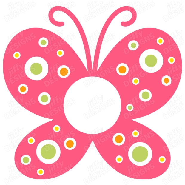 Whimsical Pink Butterfly with Vibrant Polka Dot Wings | Jiffy Designs