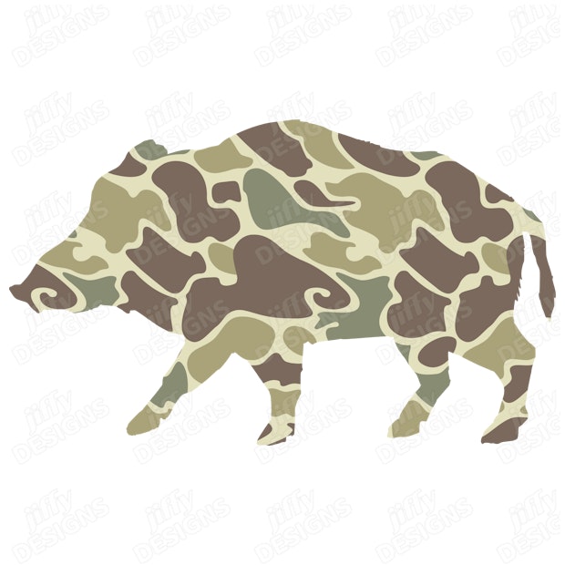 Camouflage Boar Silhouette with Earthy Tones and Organic Patterns ...