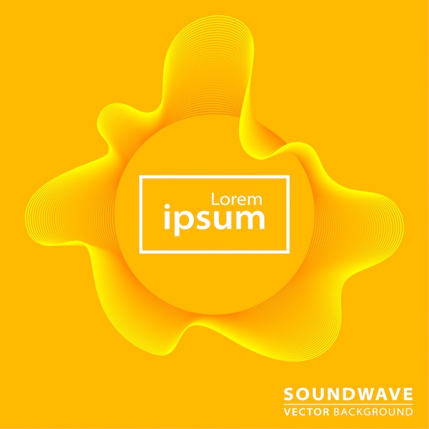 Yellow Abstract Soundwave Vector Background with Lorem Ipsum Text ...