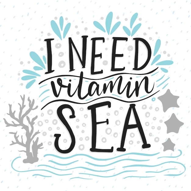 Vibrant Underwater Lettering Design with Sea Motifs | Jiffy Designs