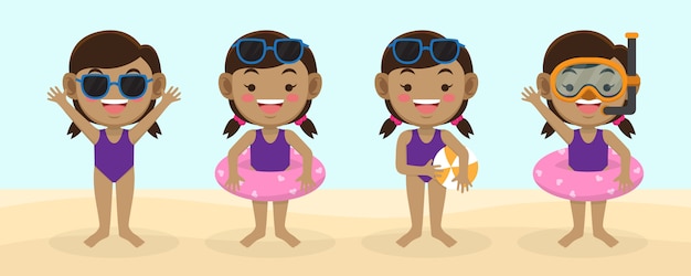 Colorful Collection of Playful Beach-Themed Characters | Jiffy Designs