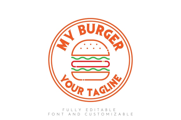 Delectable Burger Emblem with Customizable Tagline | Jiffy Designs