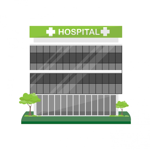 Modern Minimalist Hospital Building with Green Accents | Jiffy Designs