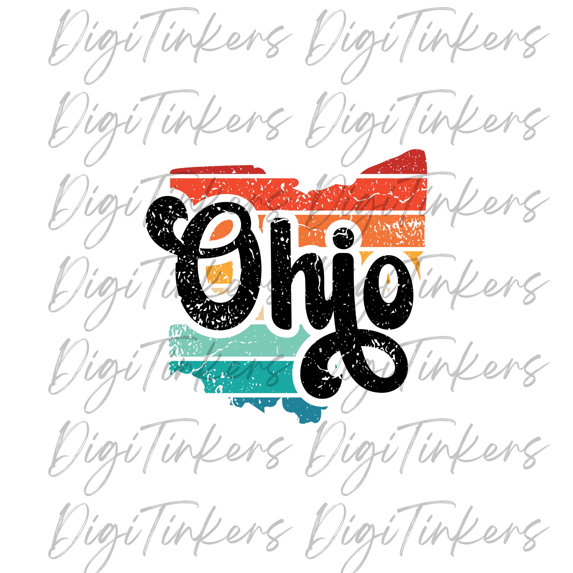 Ohio Home Staycation, Retro Sunset State of Ohio Map, Trendy Popular T ...