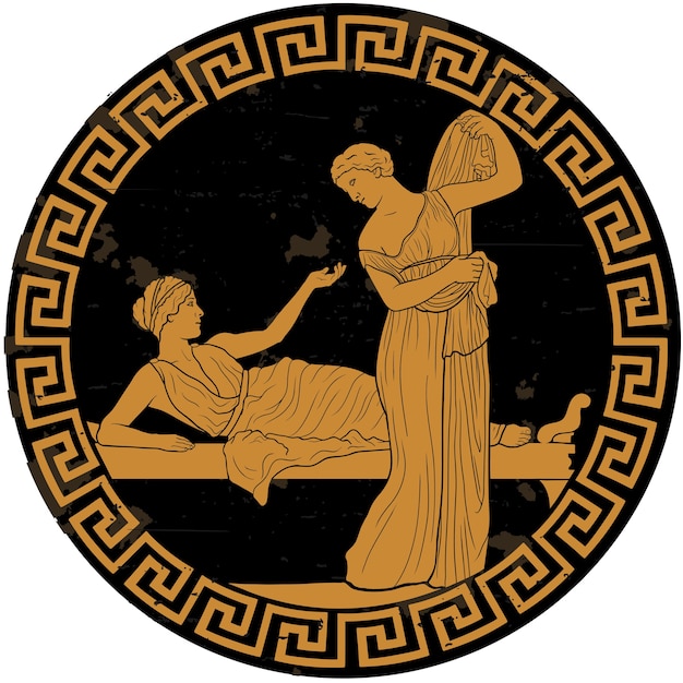 Ancient Greek Vase Depicting Mythological Scene with Figures | Jiffy ...