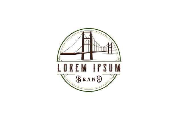 Iconic Golden Gate Bridge Silhouette in Vintage-Inspired Logo | Jiffy ...