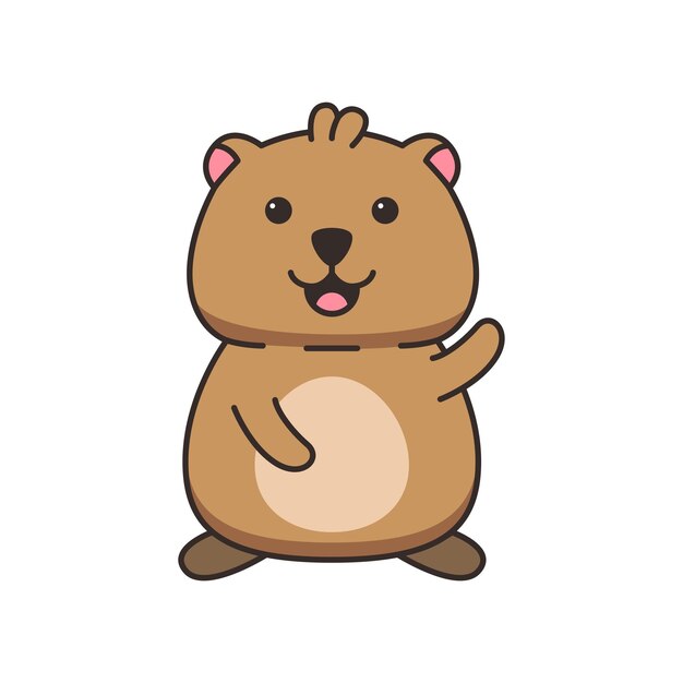 Cheerful Hamster Waving Happily with Cute Expression | Jiffy Designs
