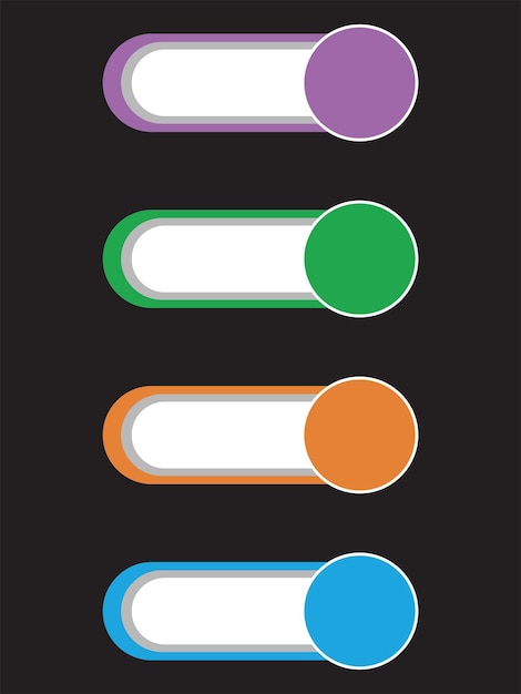 Vibrant Sliding Toggles with Contrasting Circular Accents | Jiffy Designs