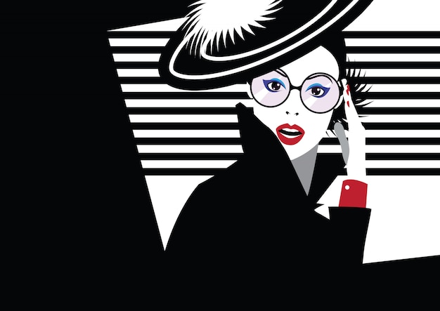 Glamorous Woman in Striking Black and White Portrait | Jiffy Designs