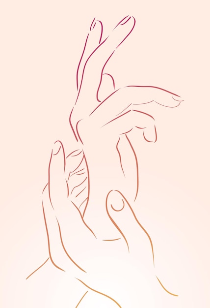 Delicate Hands Sketch in Soft Pink Tones | Jiffy Designs